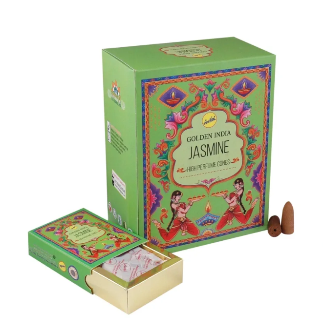 Golden India Jasmine Back Flow Cones - AEKTA